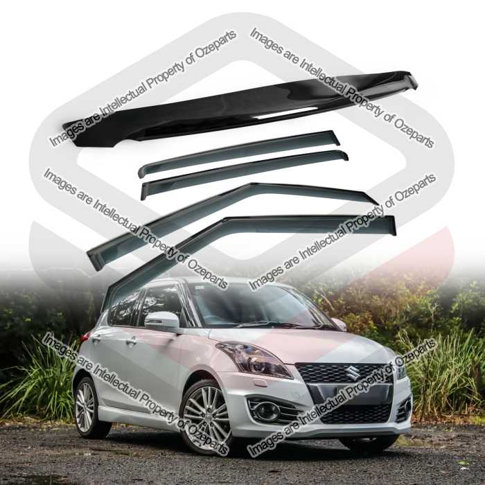 Bonnet Protector Door Window Visor Black